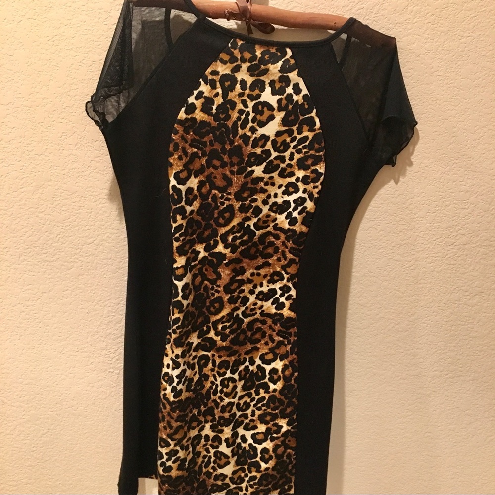 Vibe Mini Leopard Animal Print Dress - Gem